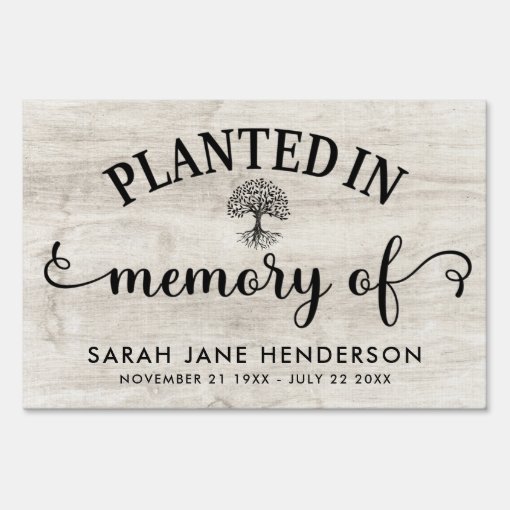In loving Memory Garden Sign | Zazzle