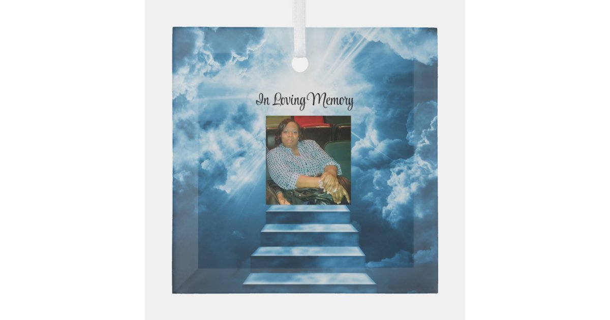 In loving memory glass ornament | Zazzle