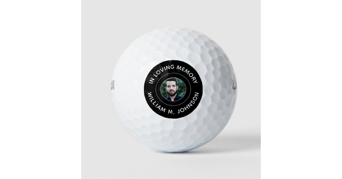 In Loving Memory Golfer Remembrance Photo Memorial Golf Balls | Zazzle