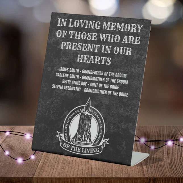 In Loving Memory Gothic, Vintage Memorial Pedestal Sign | Zazzle