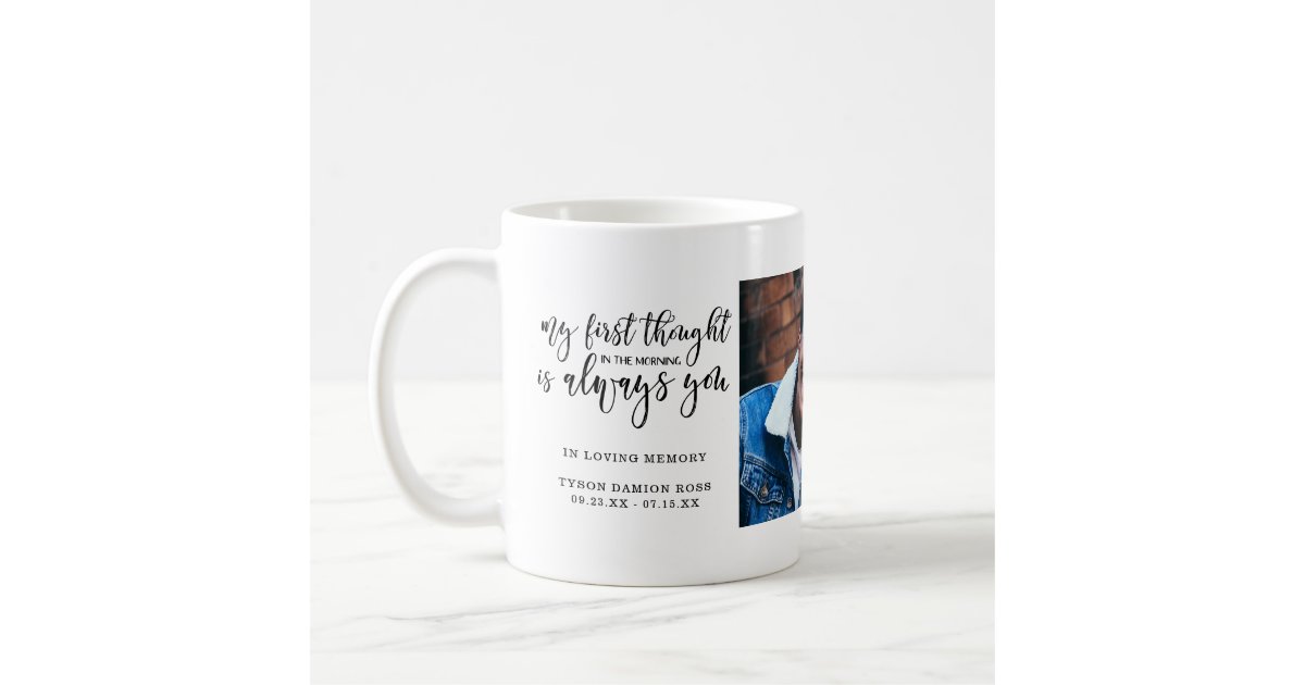 In Loving Memory | Hand Lettered Two Photo Collage Coffee Mug | Zazzle