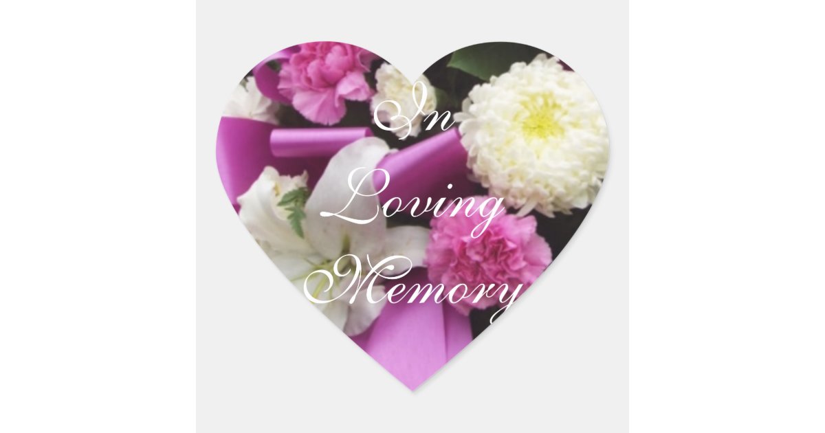 In Loving Memory Heart Sticker | Zazzle