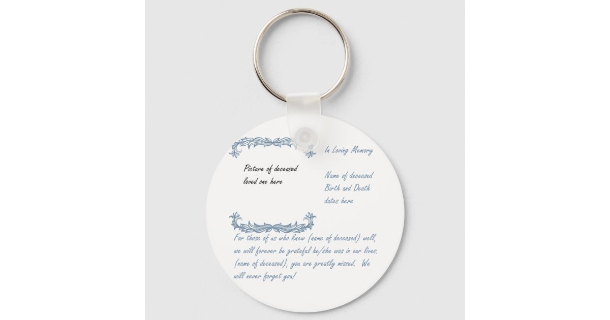 In Loving Memory Keychain | Zazzle