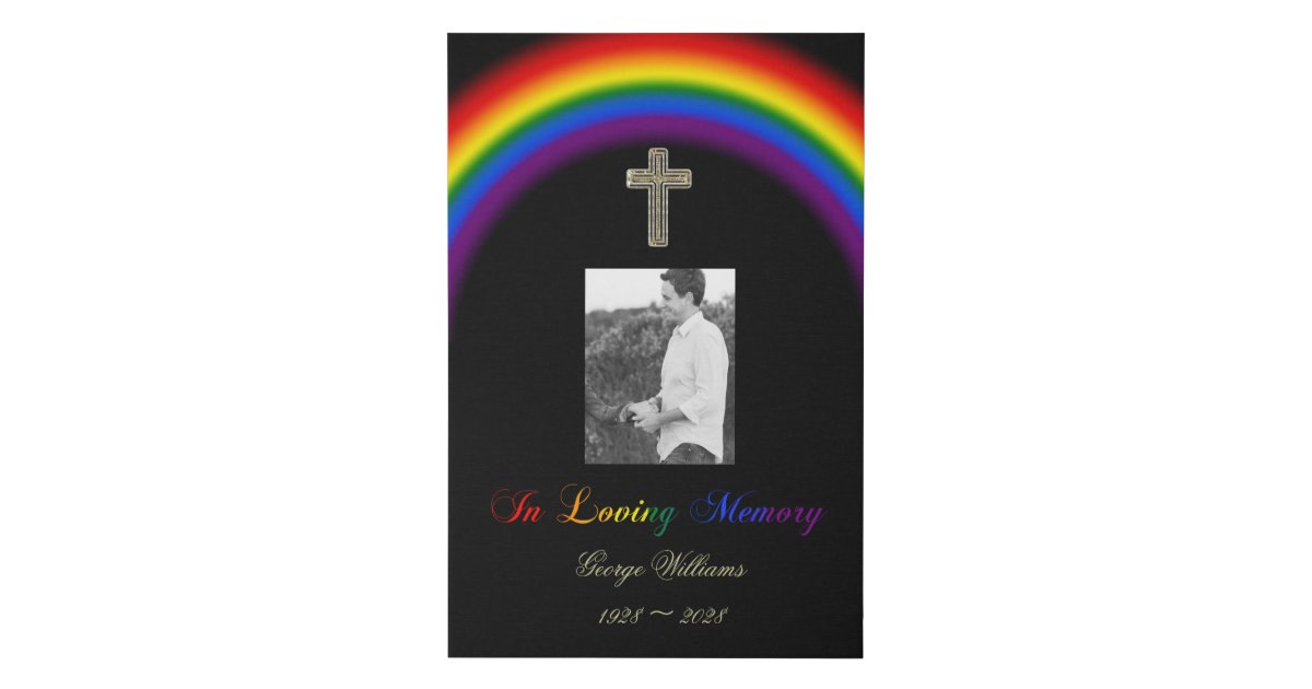 In Loving Memory LGBT Rainbow Gay Pride Add Photo Faux Canvas Print ...