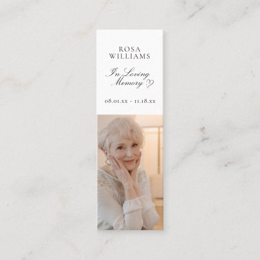 In Loving Memory Memorial Bookmark Card | Zazzle