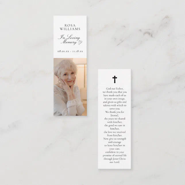 In Loving Memory Memorial Bookmark Card | Zazzle