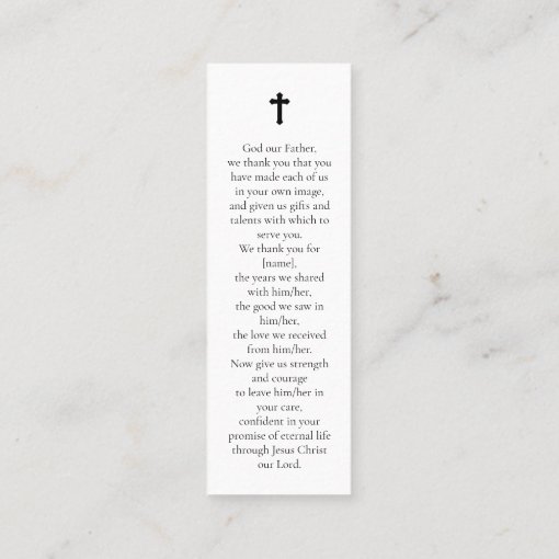 In Loving Memory Memorial Bookmark Card | Zazzle