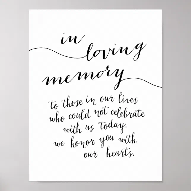 In loving memory memorial, funeral, Black Poster | Zazzle