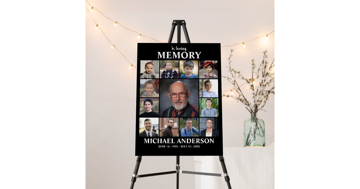 In Loving Memory Memorial | Funeral Photo Collage Foam Board | Zazzle