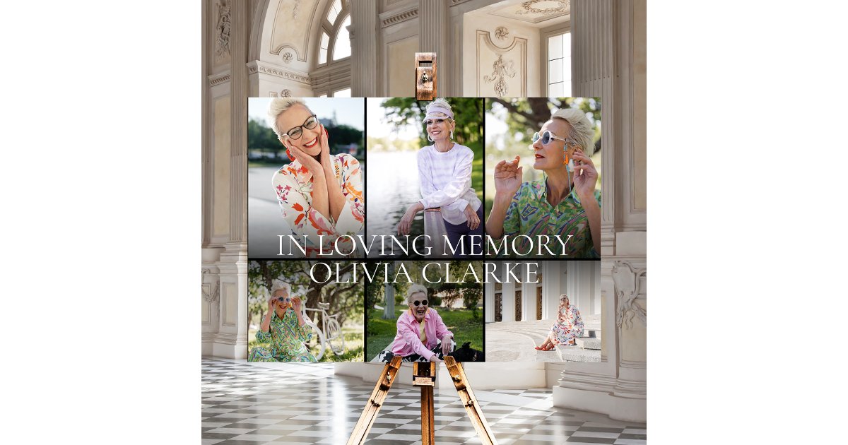 In Loving Memory Memorial Funeral Photo Collage Foam Board | Zazzle