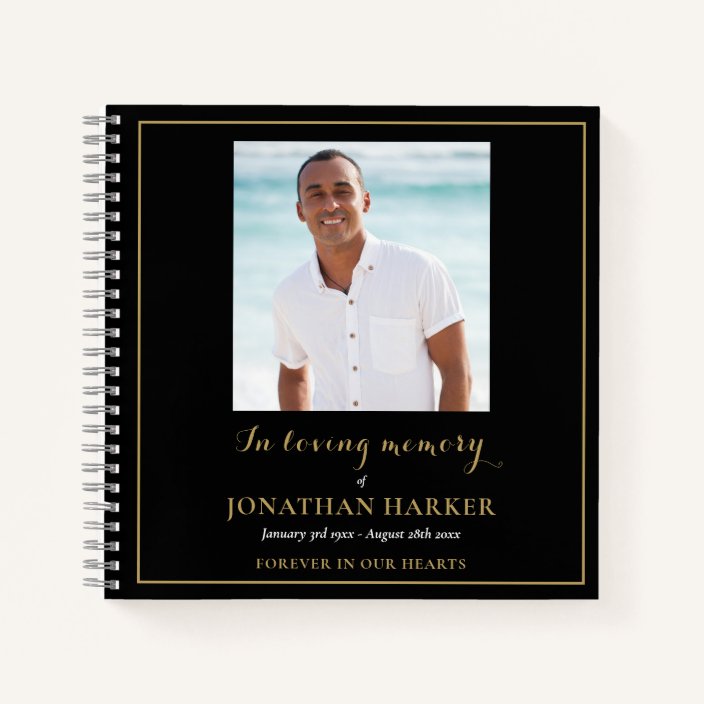 In Loving Memory Memorial Funeral Photo Guest Book | Zazzle.com