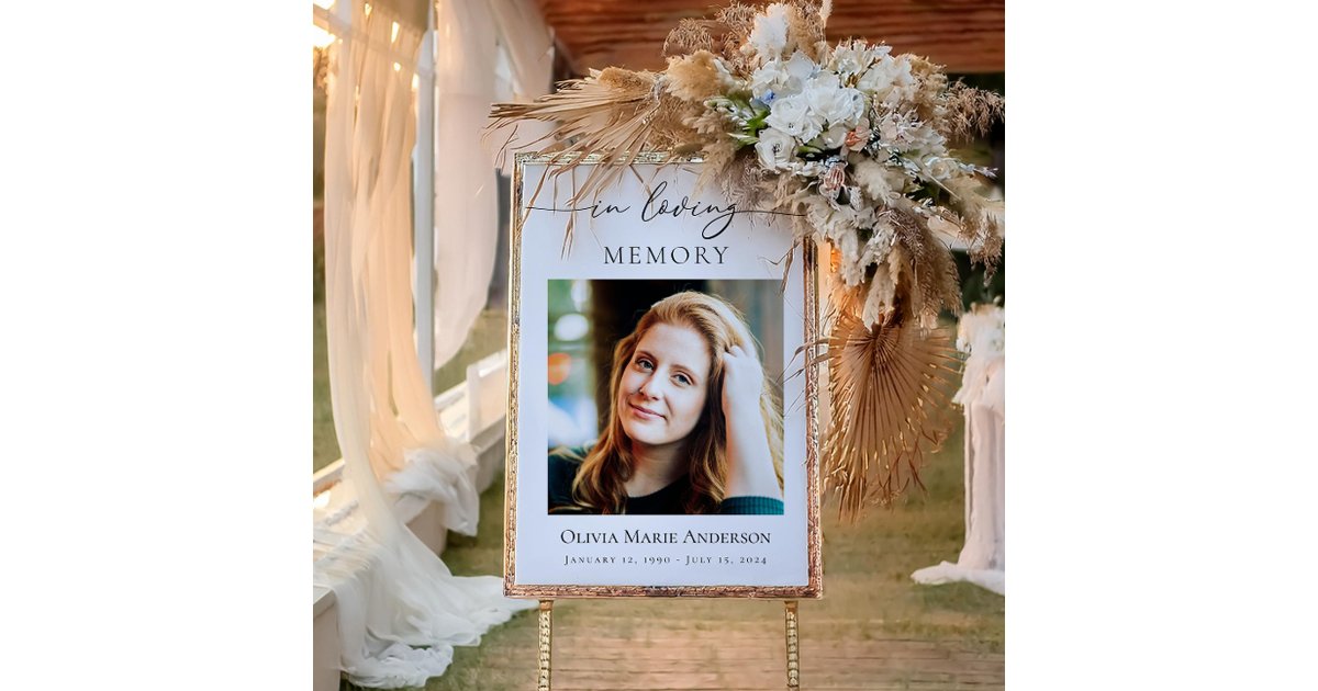 In loving memory Memorial Funeral Photo Tribute Poster | Zazzle