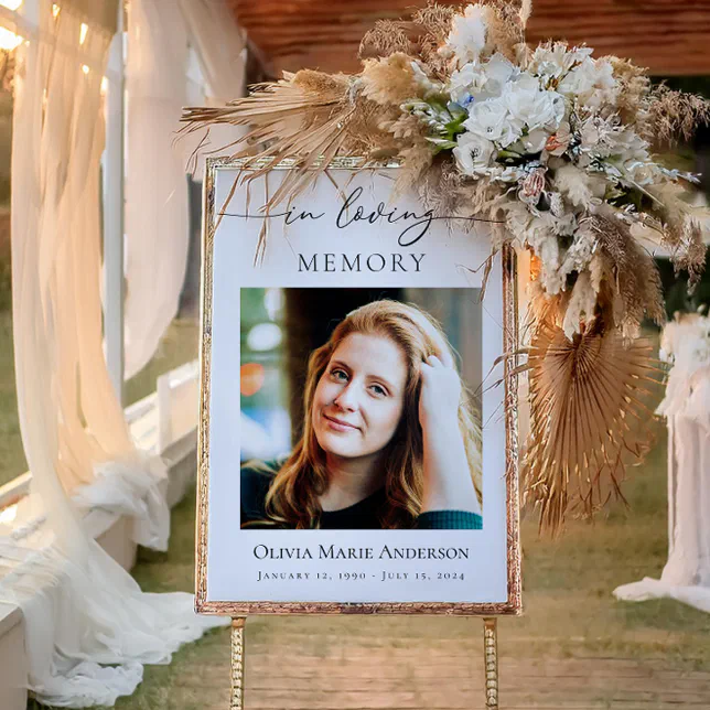 In loving memory Memorial Funeral Photo Tribute Poster | Zazzle