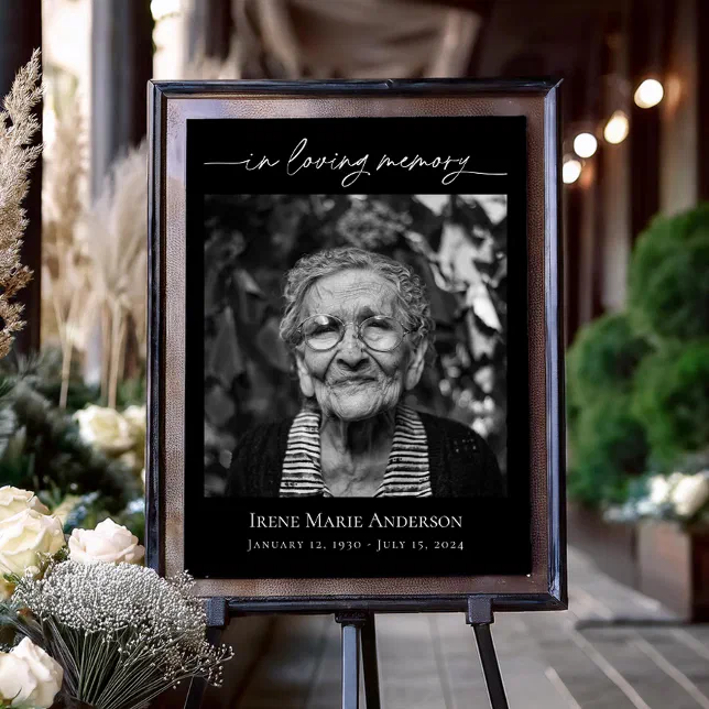 In Loving Memory Memorial Funeral Photo Tribute Poster | Zazzle