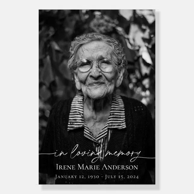 In Loving Memory Memorial Funeral Tribute Foam Board | Zazzle