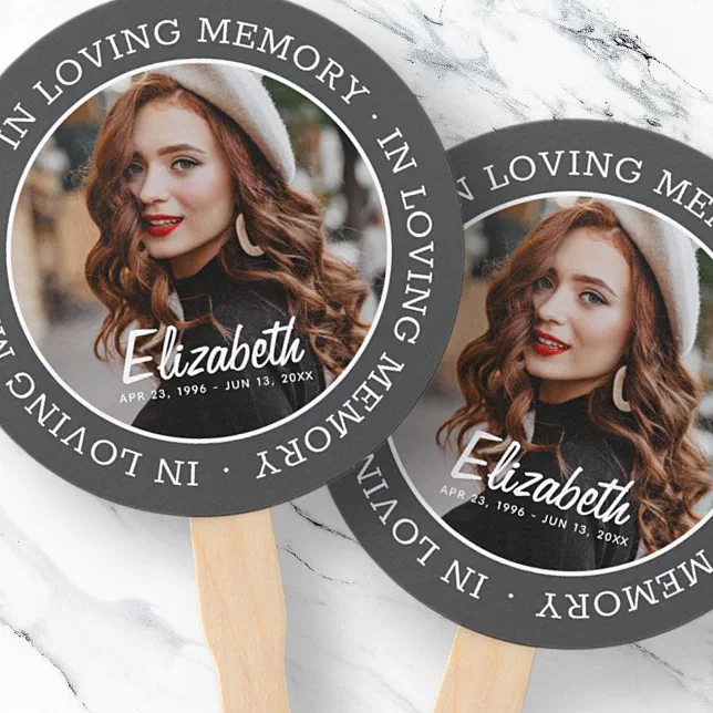 In Loving Memory Memorial Modern Custom Photo Hand Fan | Zazzle