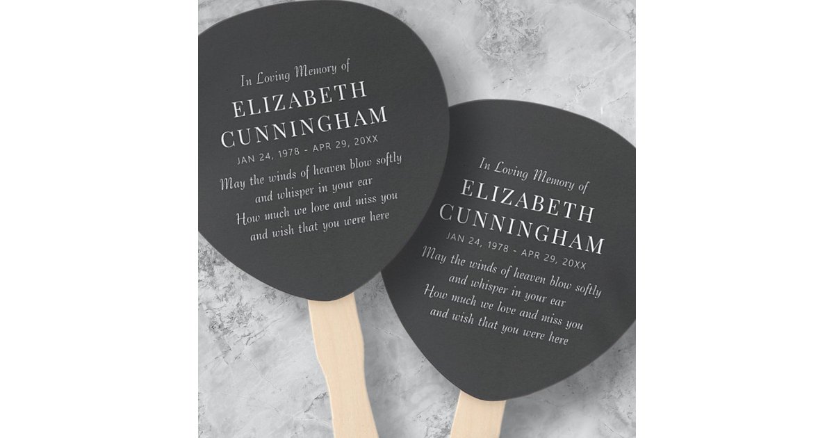 In Loving Memory Memorial Modern Simple Hand Fan | Zazzle