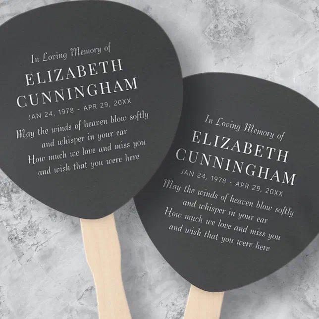 In Loving Memory Memorial Modern Simple Hand Fan | Zazzle