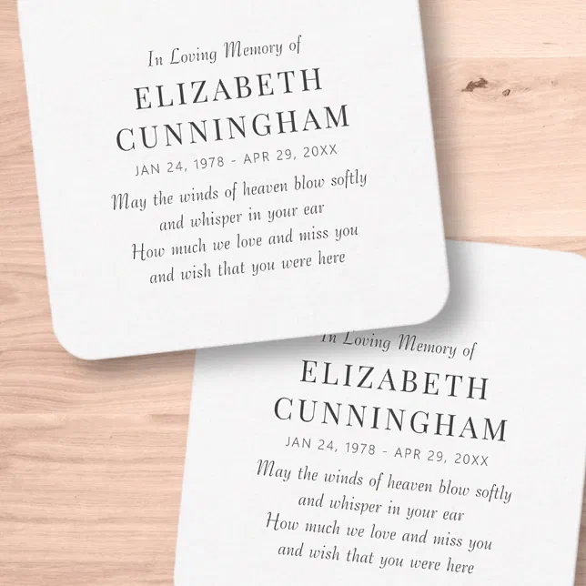 In Loving Memory Memorial Modern Simple Note Card | Zazzle