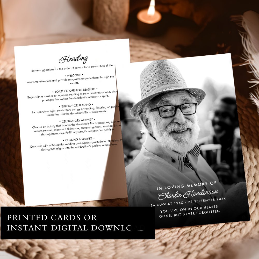 In Loving Memory Memorial Order Of Service Program - Snuggle Hamster ...