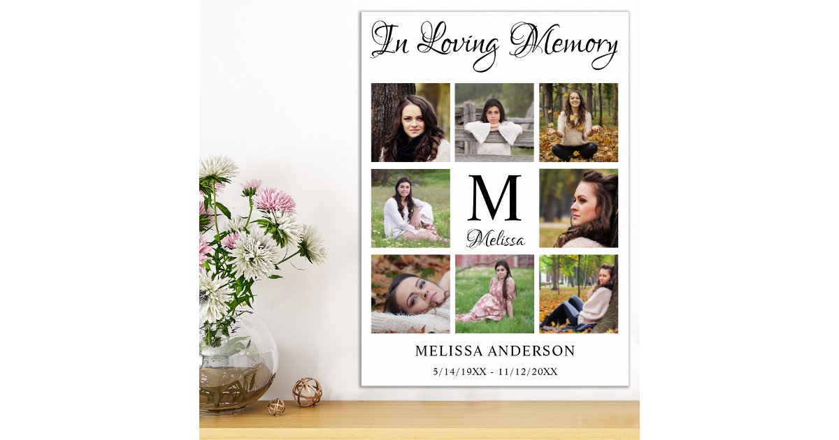 In Loving Memory Memorial Photo Collage Funeral Poster | Zazzle
