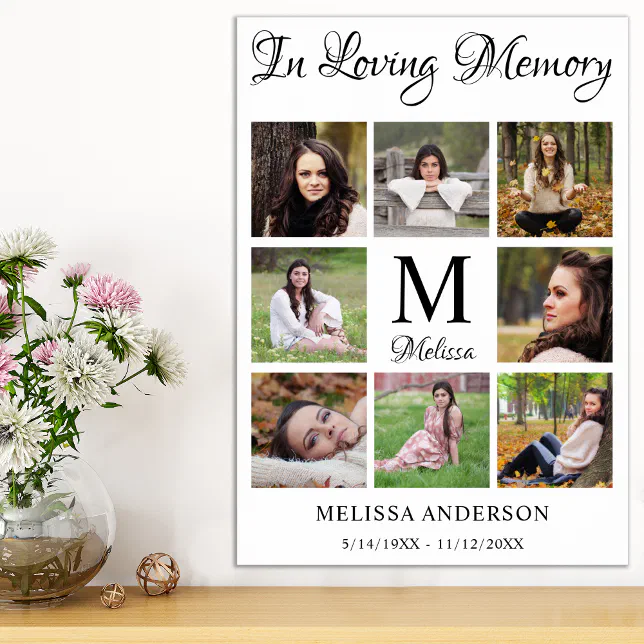 In Loving Memory Memorial Photo Collage Funeral Poster | Zazzle