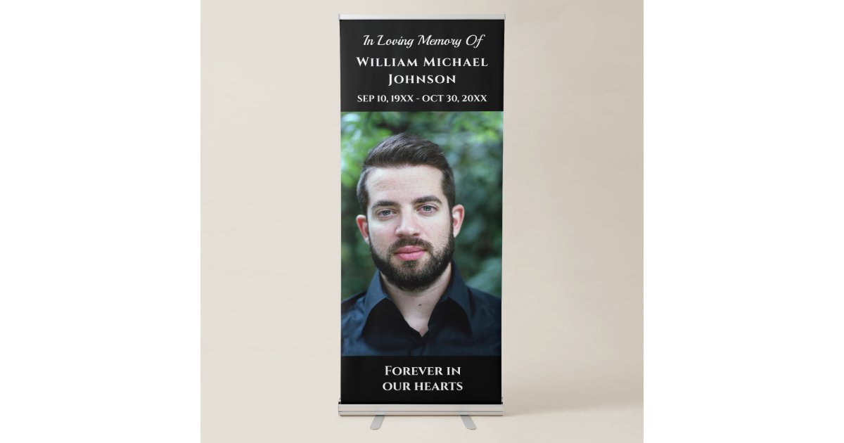 In Loving Memory Memorial Photo Death Bereavement Retractable Banner ...