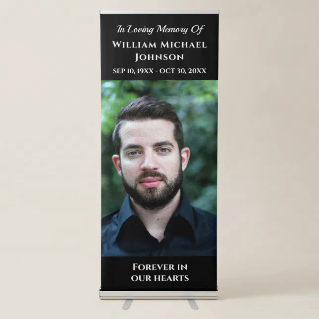 In Loving Memory Memorial Photo Death Bereavement Retractable Banner ...
