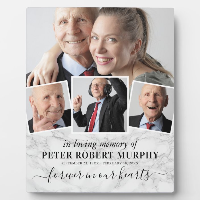 In Loving Memory Memorial Photo Marble Plaque | Zazzle.com