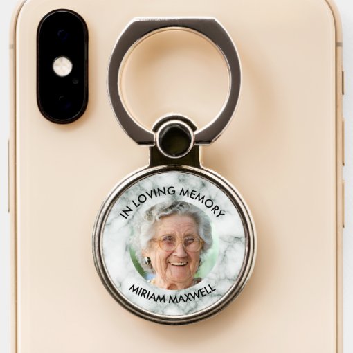 In Loving Memory Memorial Photo Phone Ring Stand | Zazzle