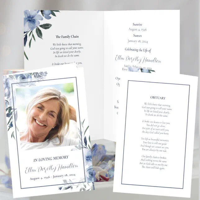 In Loving Memory Memorial Service Program | Zazzle