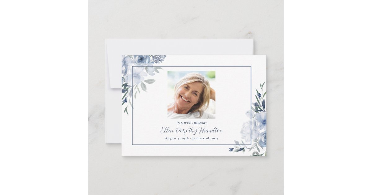 In Loving Memory Memorial Service Thank You Card | Zazzle
