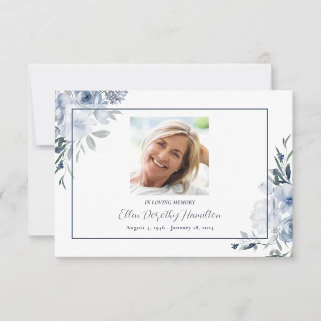 In Loving Memory Memorial Service Thank You Card | Zazzle