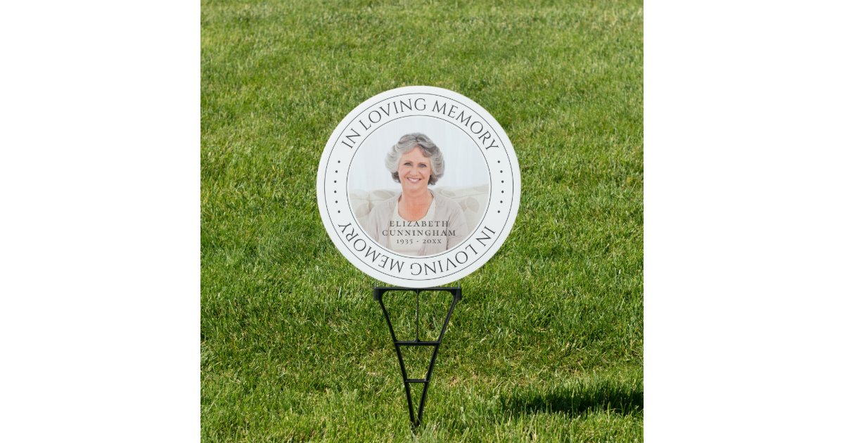 In Loving Memory Memorial Simple Elegant Photo Sign | Zazzle