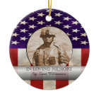 In Loving Memory Military Photo Personalized Ceramic Ornament | Zazzle