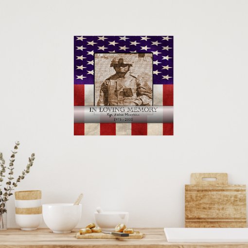 In Loving Memory Military Photo Personalized Poster | Zazzle