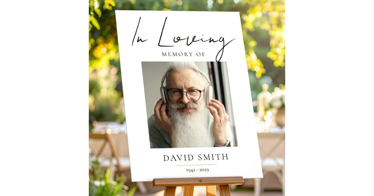 In Loving Memory, Minimalist Photo for Grandpa Poster | Zazzle