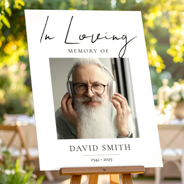 In Loving Memory, Minimalist Photo for Grandpa Poster | Zazzle