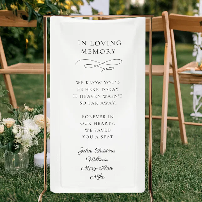 "In Loving Memory" Modern, Calligraphy, Wedding Banner | Zazzle