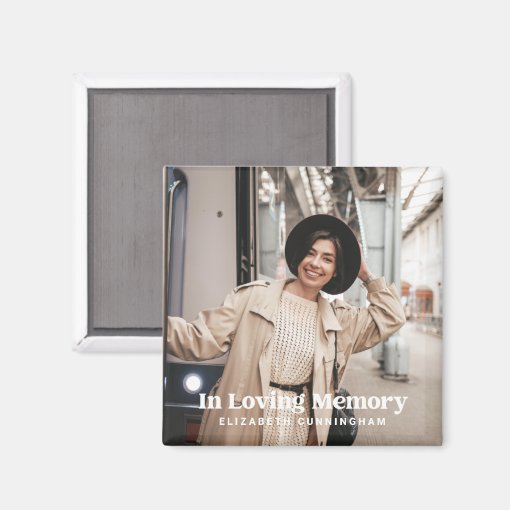 In Loving Memory Modern Custom Photo Memorial Magnet | Zazzle