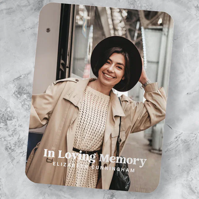In Loving Memory Modern Custom Photo Memorial Magnet | Zazzle