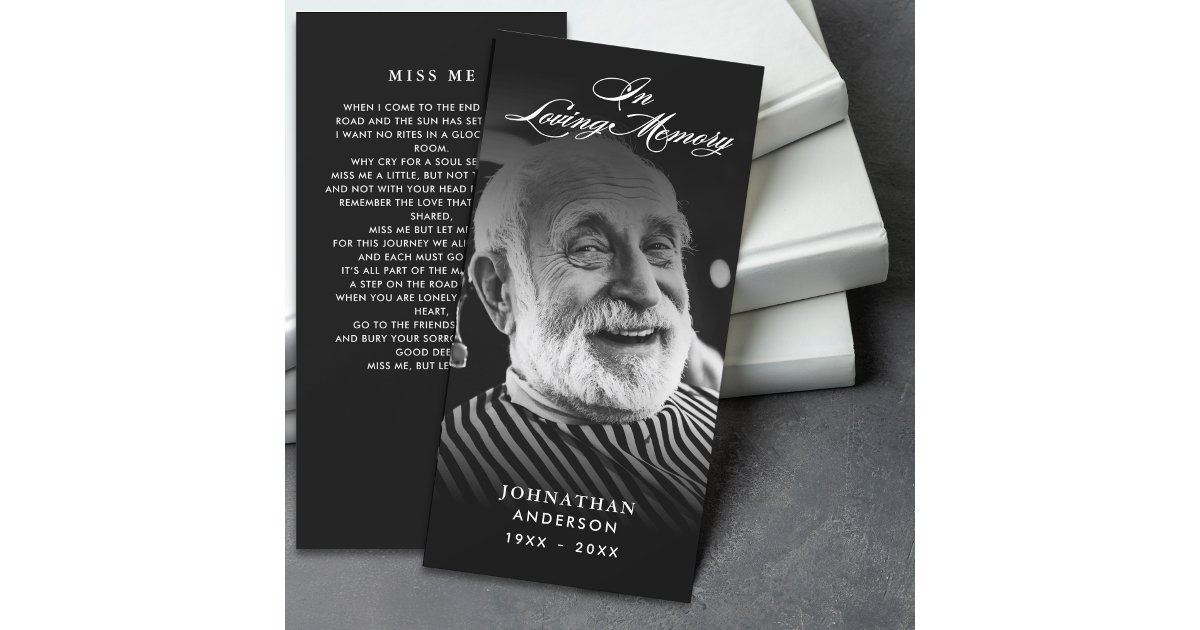 In Loving Memory Modern Memorial Photo Bookmark | Zazzle