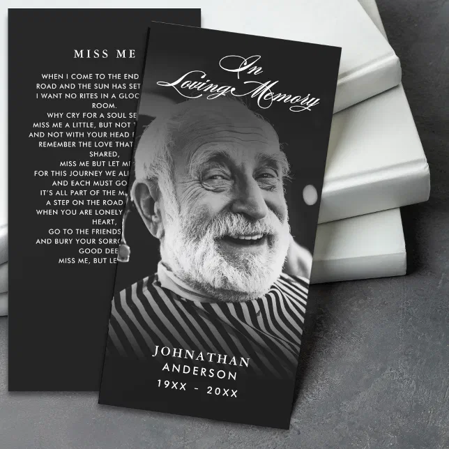In Loving Memory Modern Memorial Photo Bookmark | Zazzle