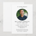 In Loving Memory Modern Photo Memorial Funeral Invitation | Zazzle