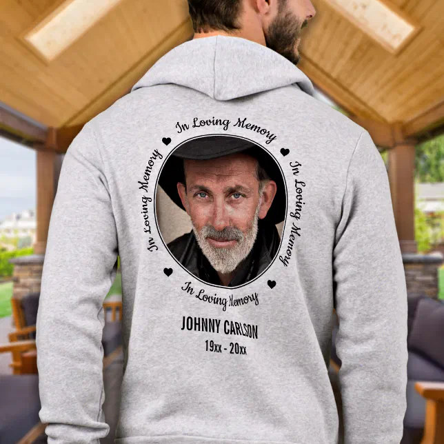 In Loving Memory Modern Photo Tribute Memorial Hoodie | Zazzle