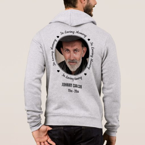 In Loving Memory Modern Photo Tribute Memorial Hoodie | Zazzle