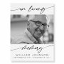 In Loving Memory Modern Script Photo Funeral Foam Board | Zazzle