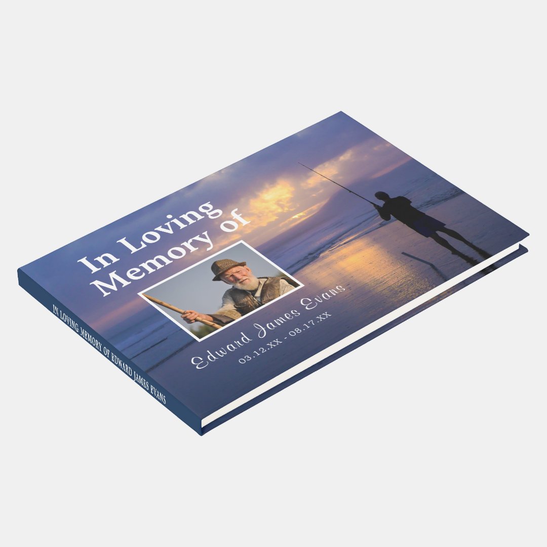 In Loving Memory | Ocean Fisherman Memorial Guest Book | Zazzle