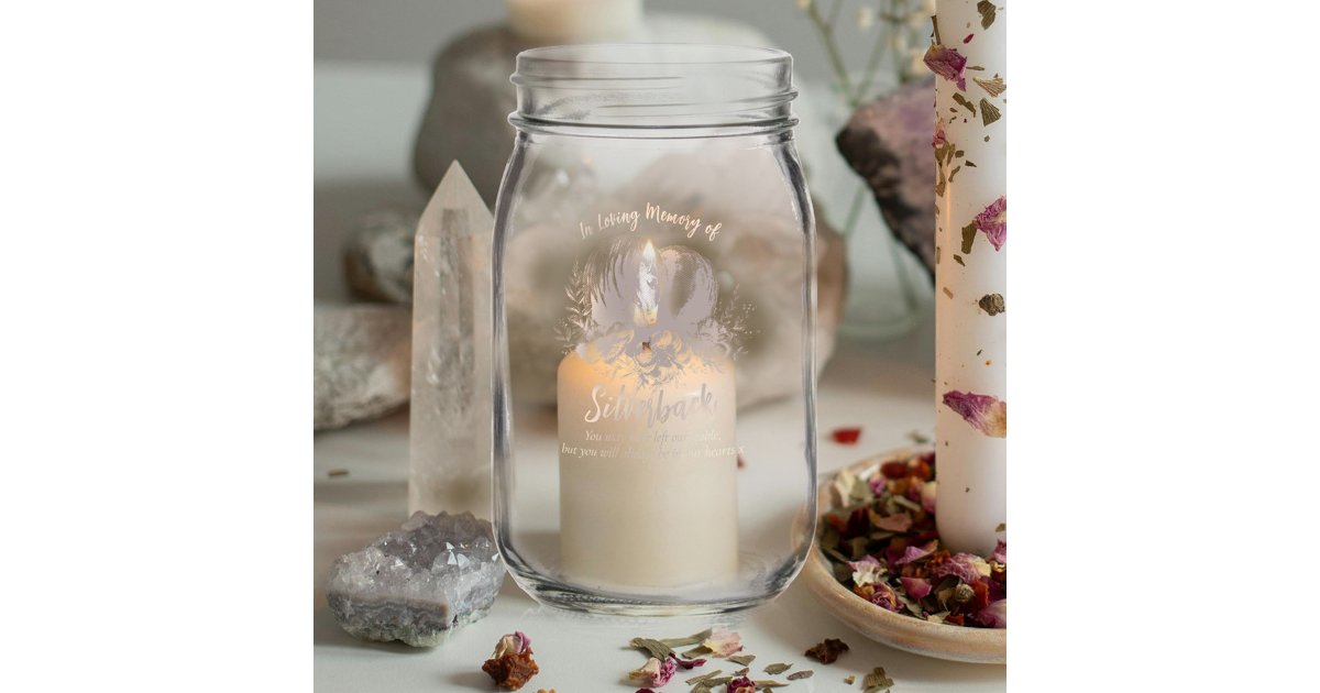 In loving memory of a horse custom mason jar | Zazzle