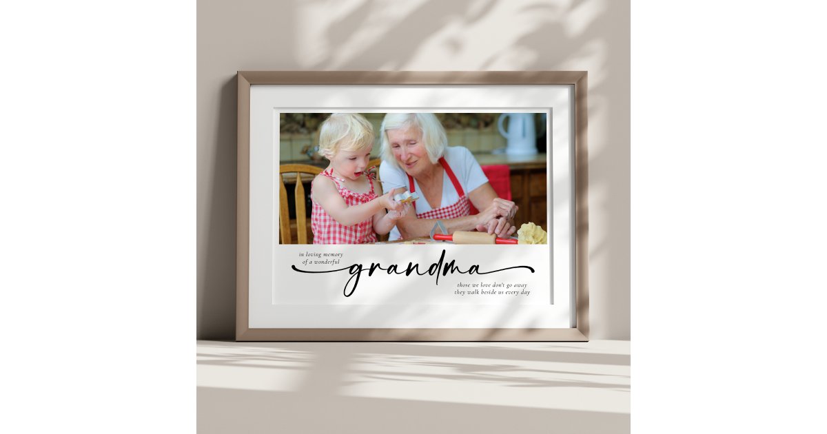 In Loving Memory of a Wonderful Grandma Tribute Poster | Zazzle